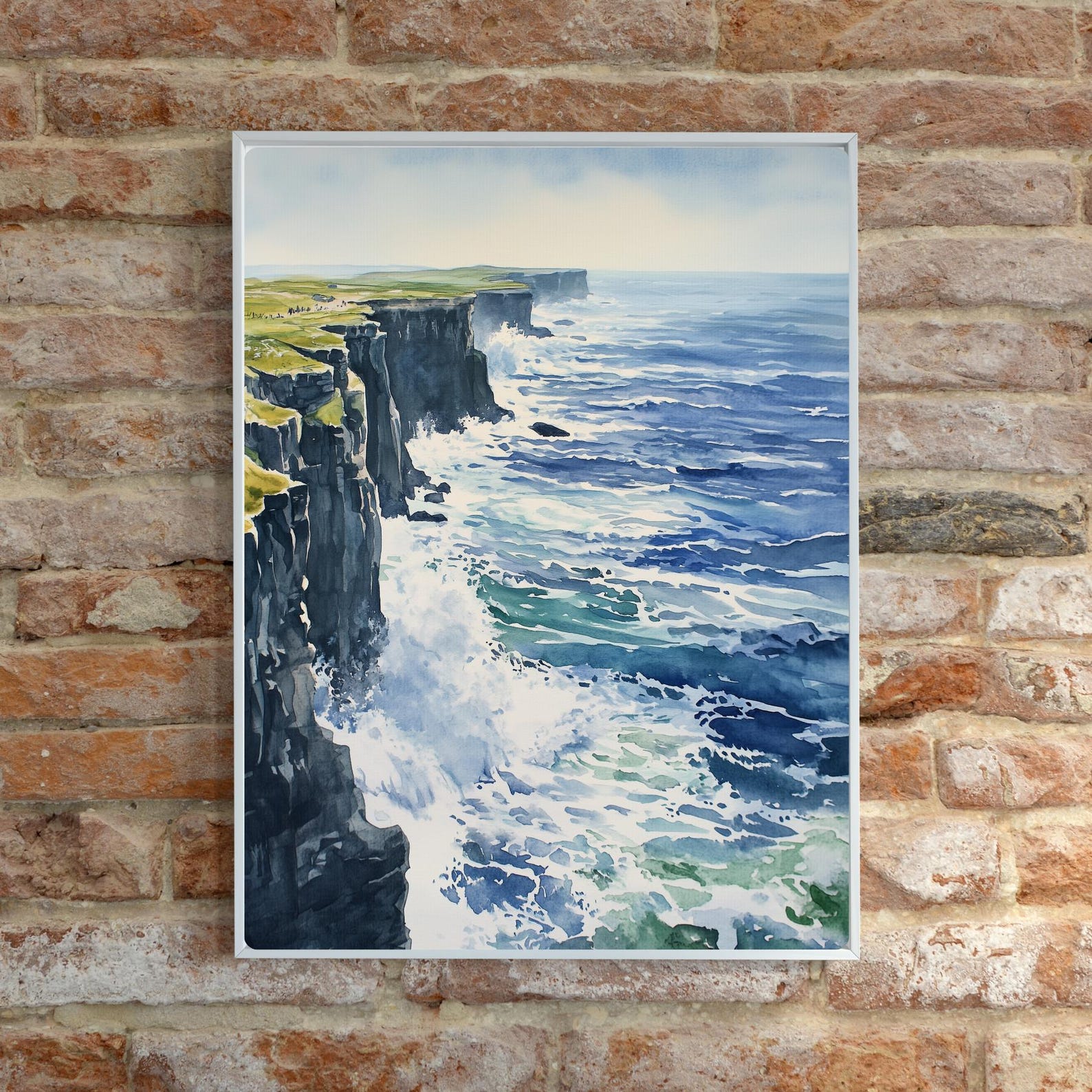 Cliffs of Inis Meain Art Print: Ireland Coastal Watercolor Seascape - Etsy