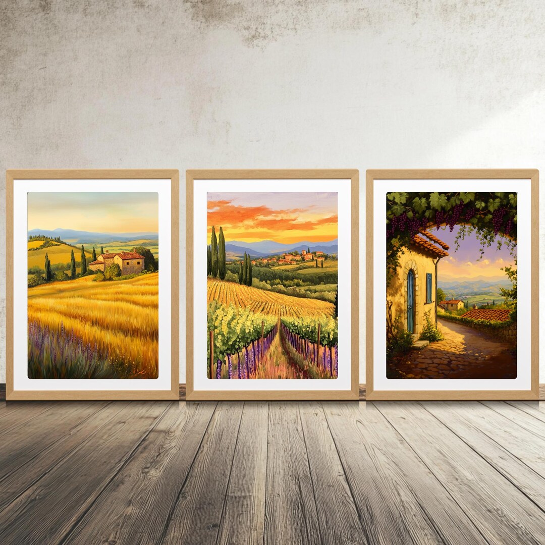Tuscany Wall Art | Set of 3 Prints | Italian Countryside Decor | Tuscan ...