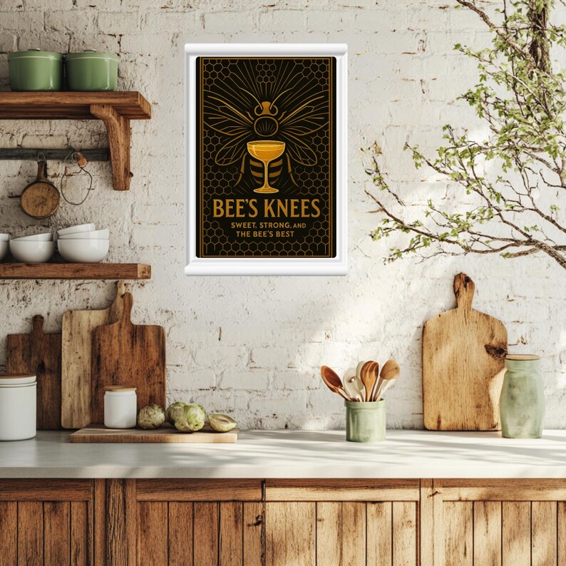 Bee's Knees Vintage Poster: Roaring Twenties Cocktail Print - Etsy