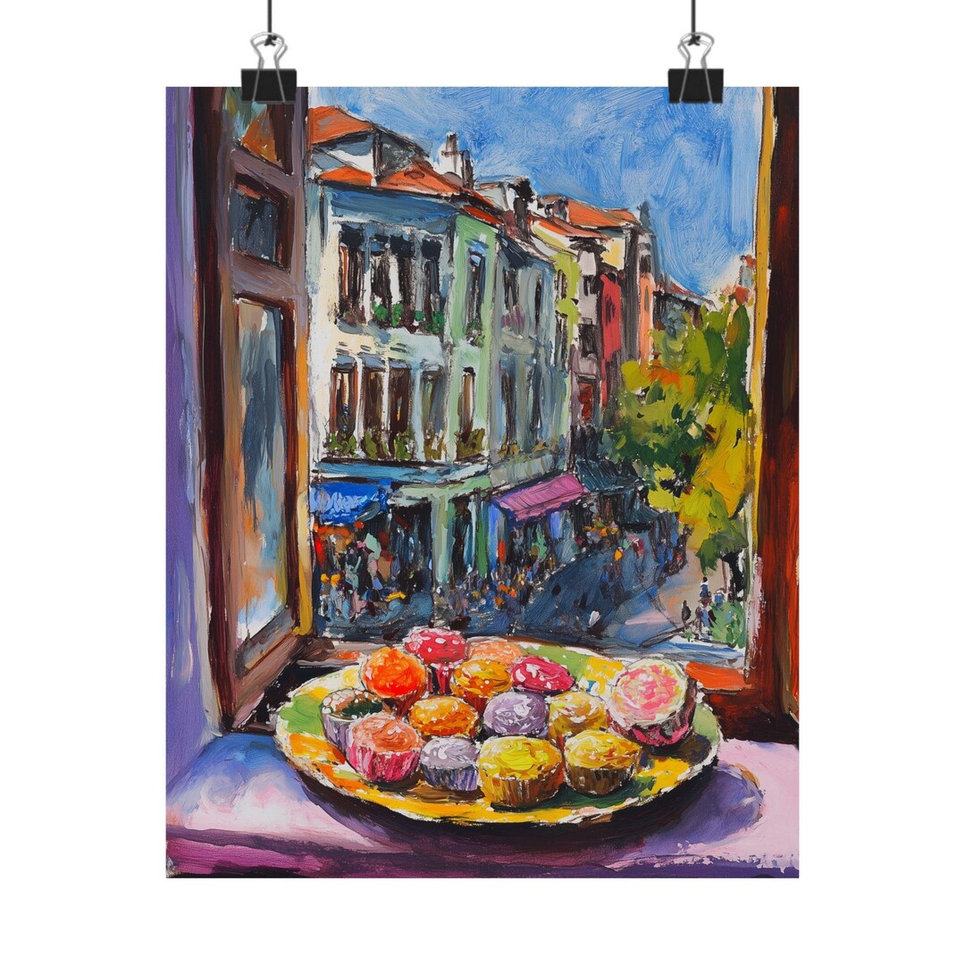 Istanbul Window View Art Print: Turkish Delight Gouache, Busy Street ...
