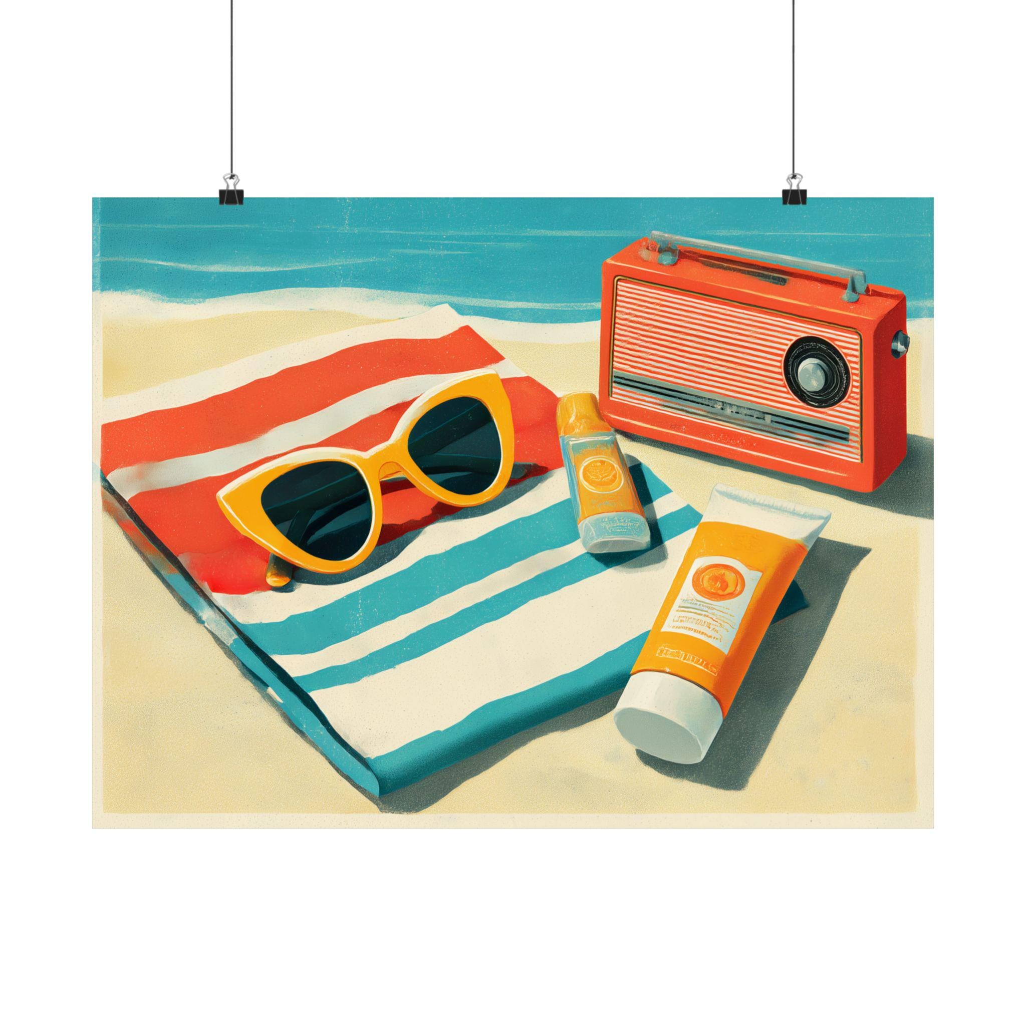 Retro Beach Day Art Print – Coastal Summer Wall Decor - Etsy