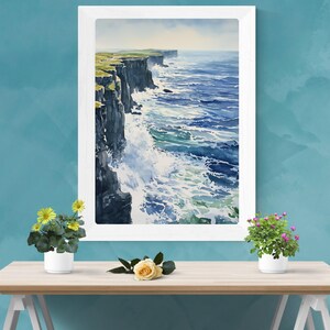 Cliffs of Inis Meain Art Print: Ireland Coastal Watercolor Seascape - Etsy