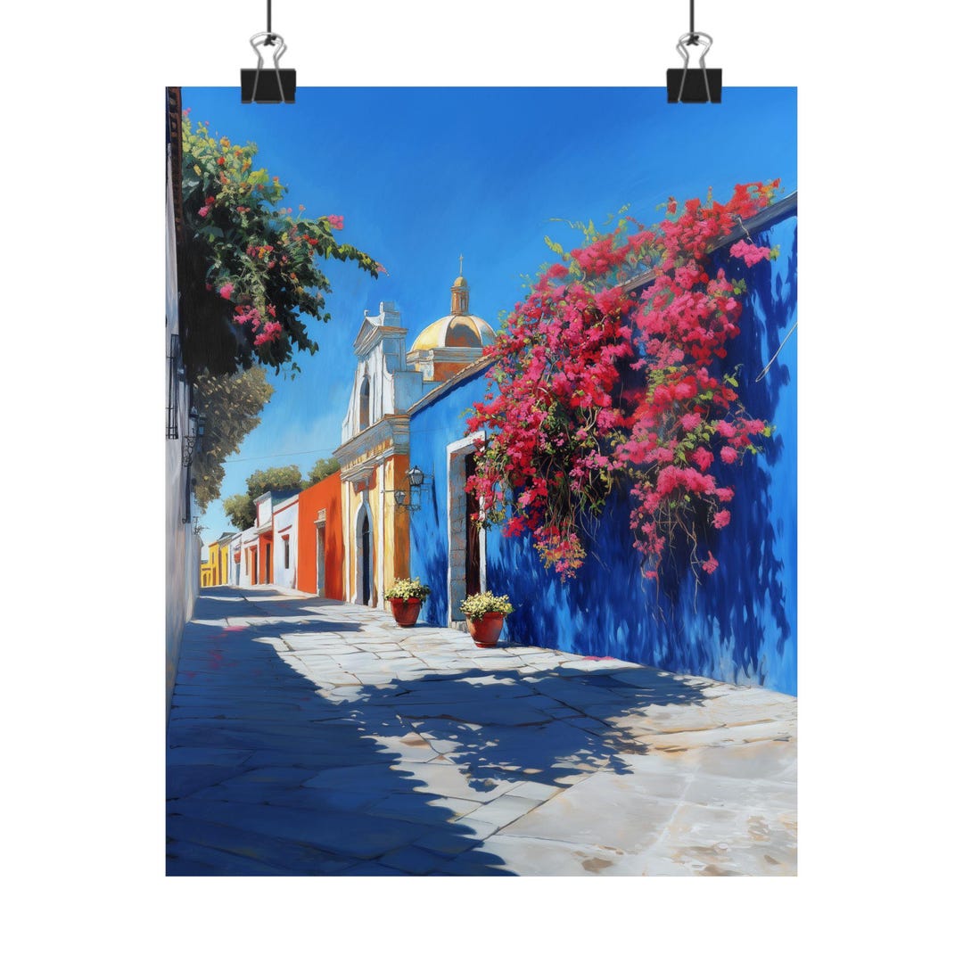 Antigua Guatemala Art Print | Colonial Street Scene Painting ...