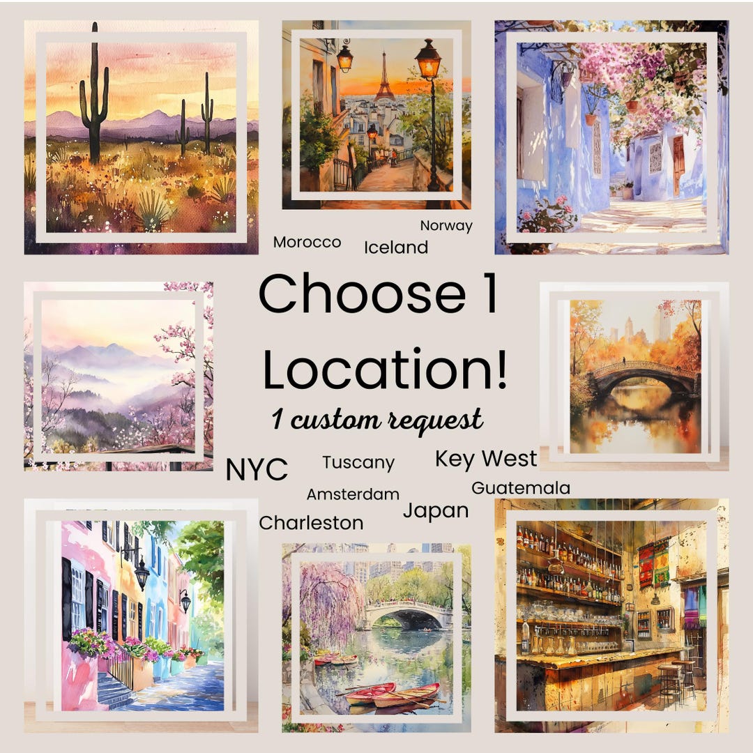 Custom Poster 1 Print Digital Download | Personalized Travel Wall Art ...