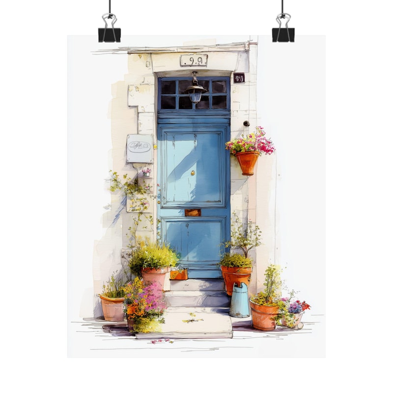 Blue Doorway Poster - Etsy UK