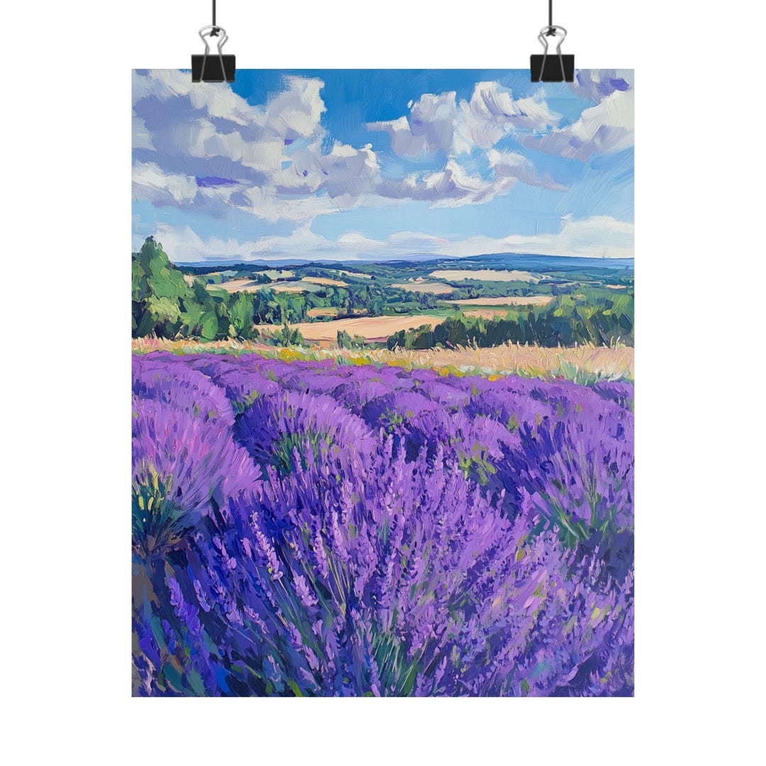 Impressionist Style Lavender Field Painting | Provence Landscape Art ...