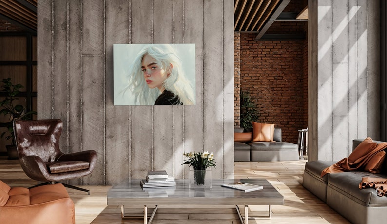 Gift for Billie Eilish Fans, Canvas Billie Eilish Poster Wall Art Poster Ready to Hang, Modern ...