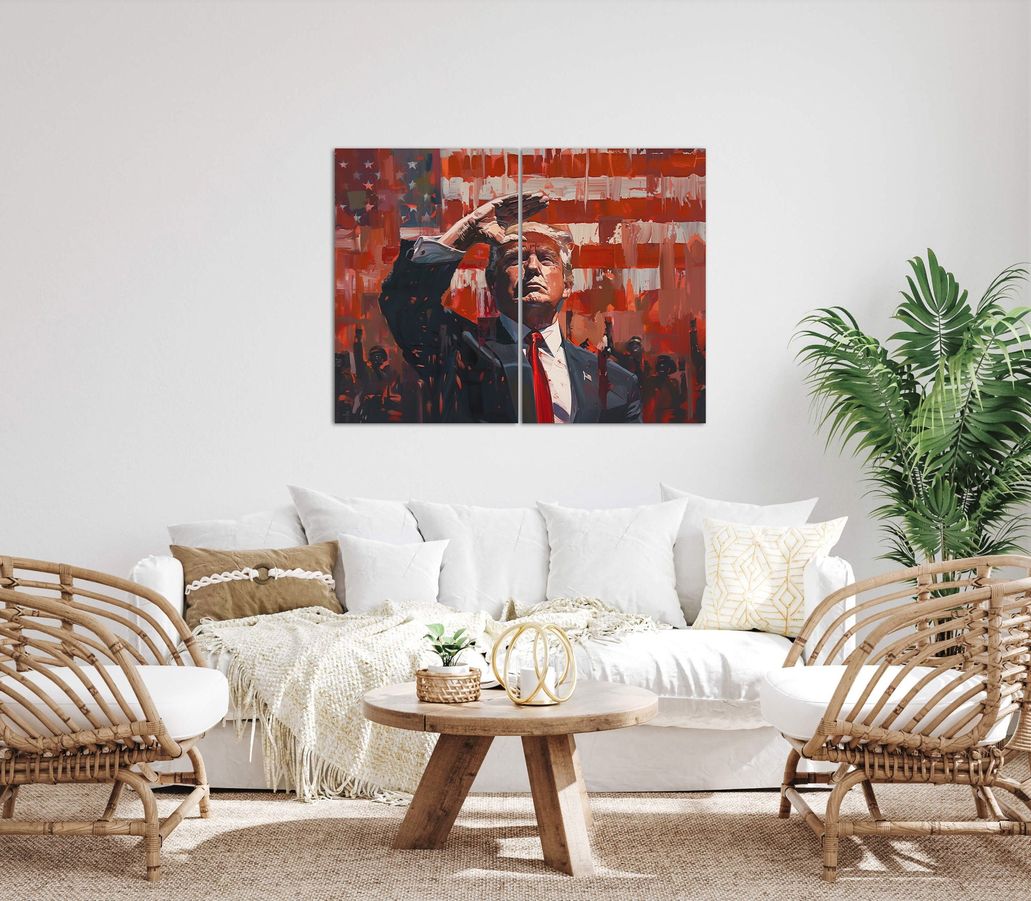 Donald J. Trump Portrait Printed on Canvas, 45th President of the ...