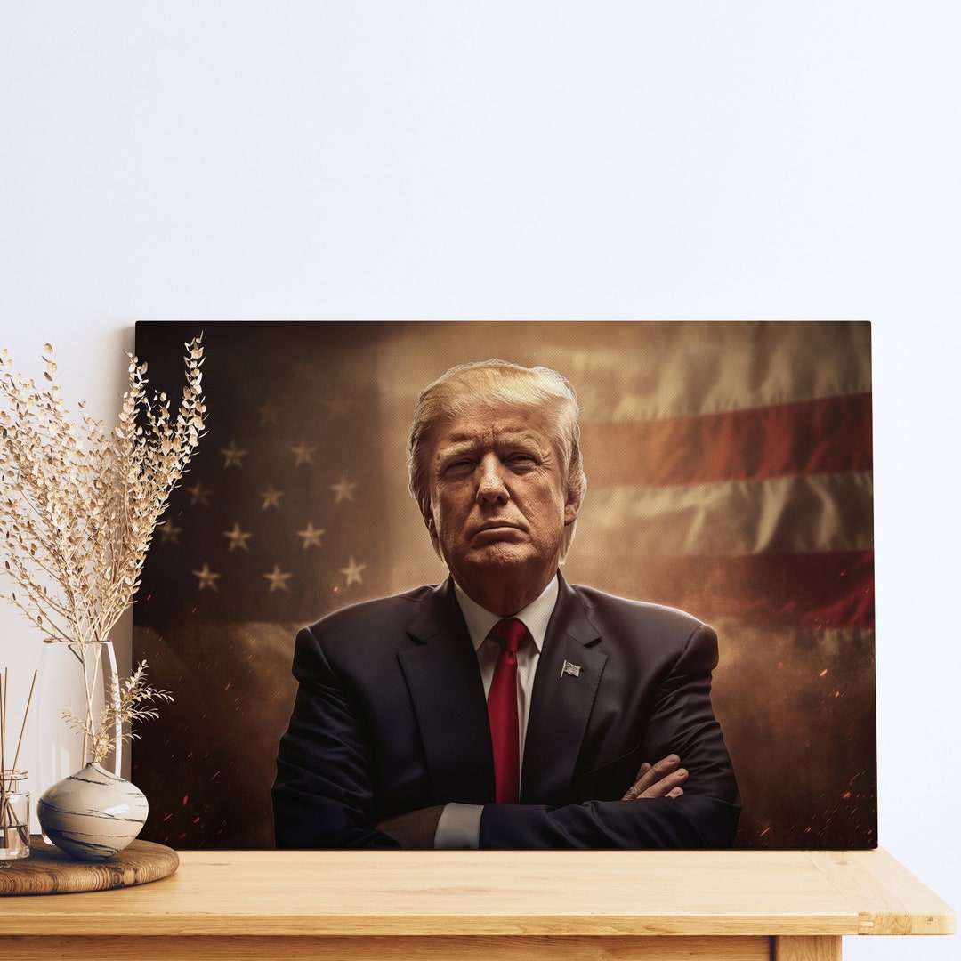 Donald Trump Portrait: 45th President Canvas Wall Art - Etsy