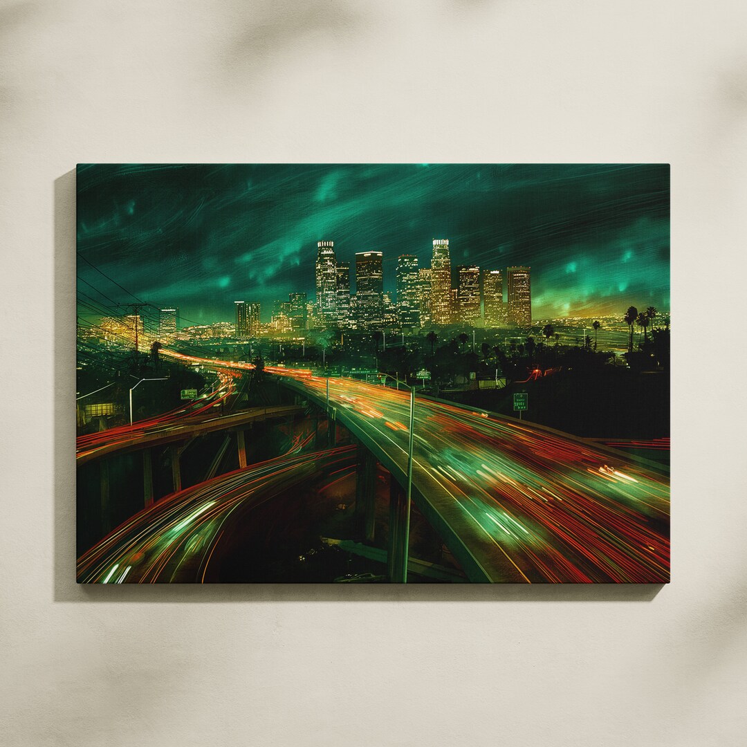 Gift for Los Angeles City Fans, Canvas Los Angeles Modern Wall Art ...