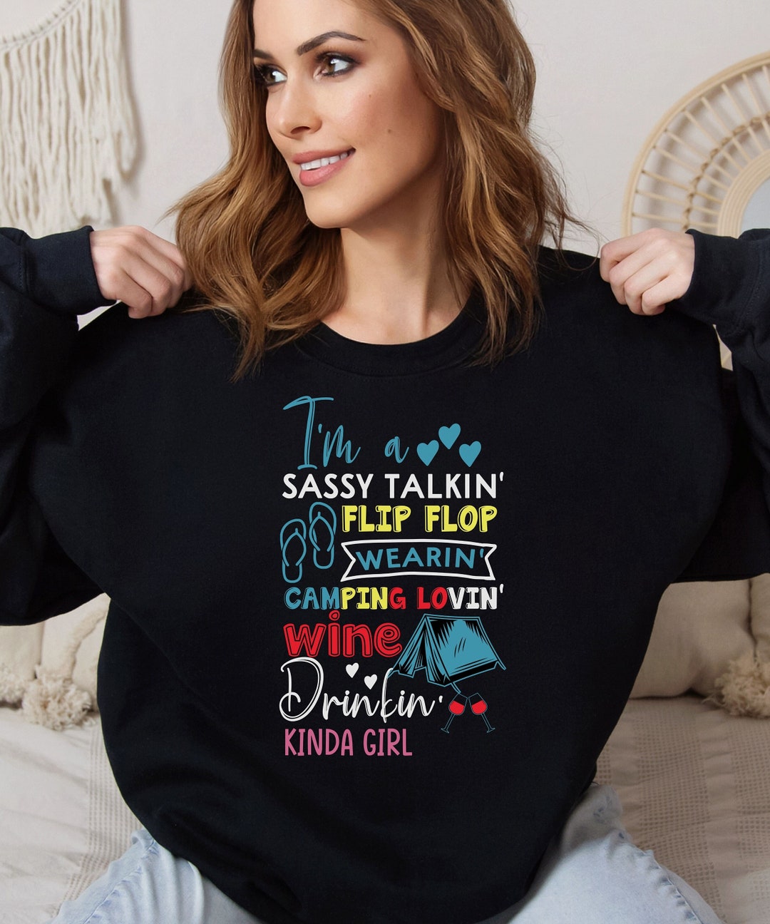 I'm a Sassy Talking Flip Flop Wearing Camping Lovin Wine - Etsy
