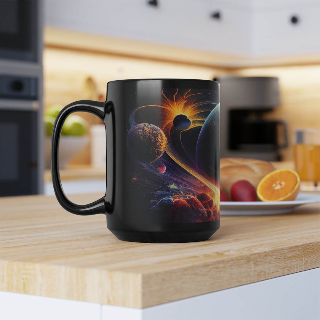 Solar System Futuristic Mug Surreal Planetary Mug Cosmic - Etsy