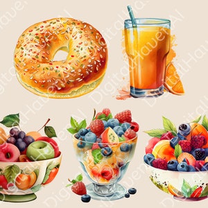 Clipart Breakfast PNG Pancakes Waffles Food Drink Watercolor Clip Art ...