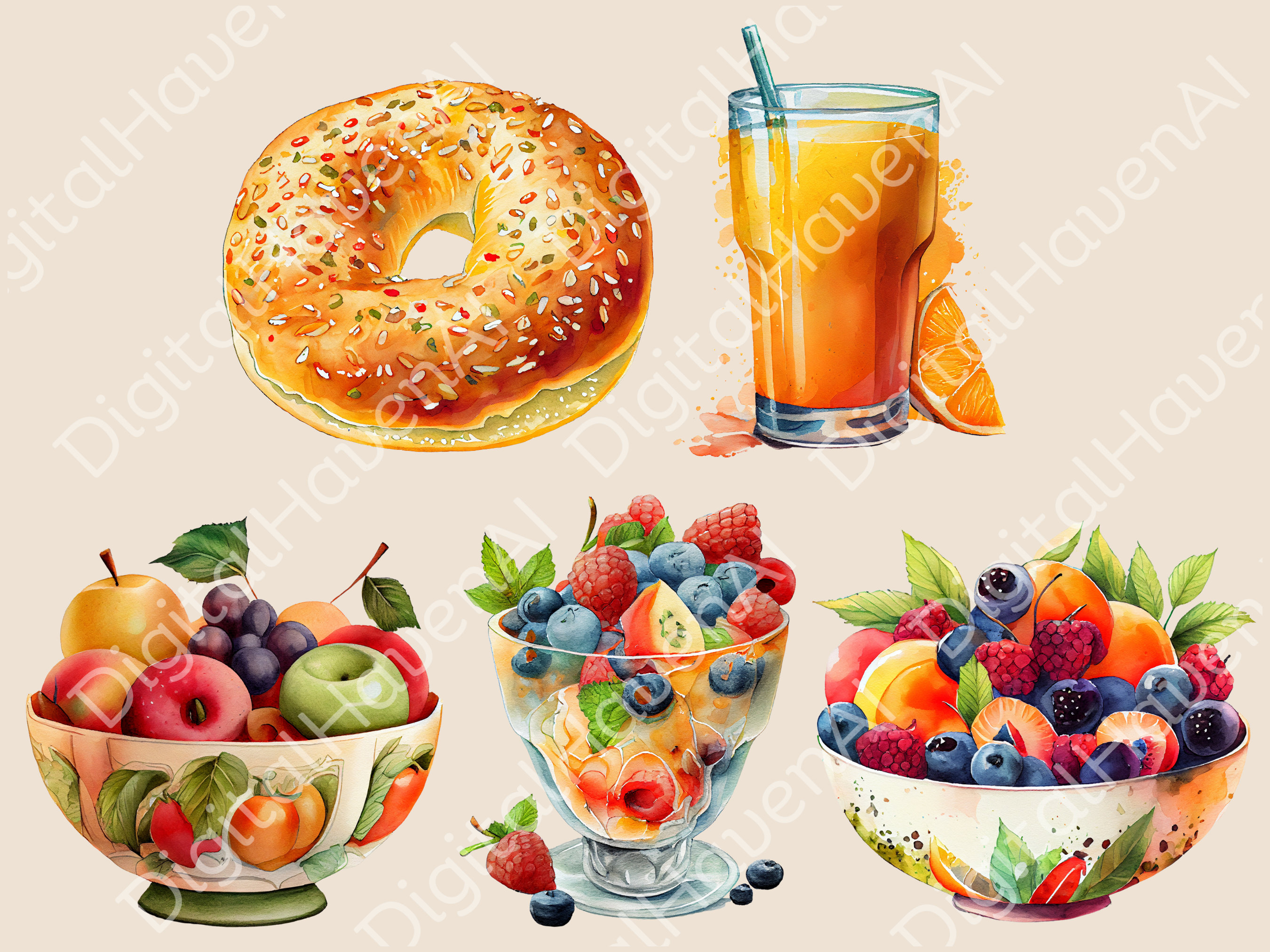 Clipart Breakfast PNG Pancakes Waffles Food Drink Watercolor Clip Art ...