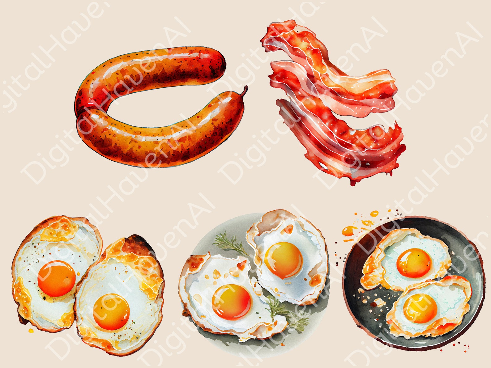 Clipart Breakfast PNG Pancakes Waffles Food Drink Watercolor Clip Art ...