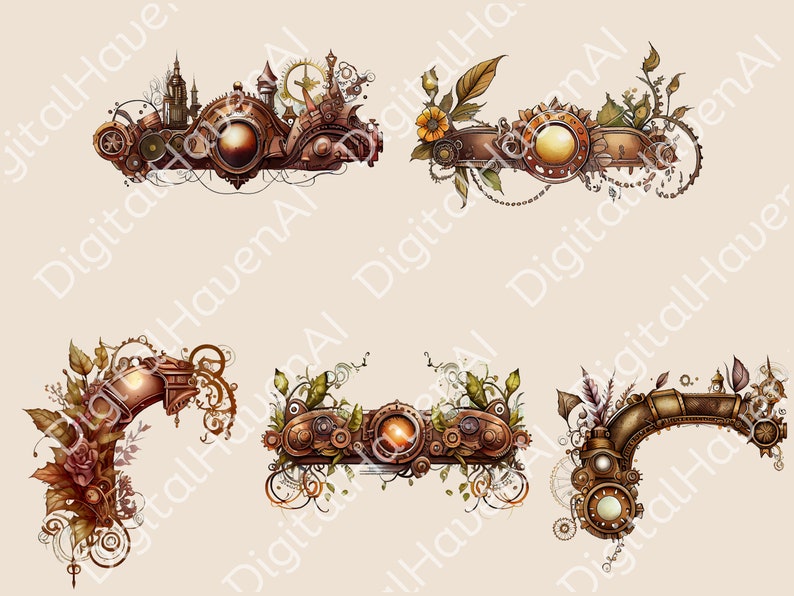 Steampunk Clipart Border Invitation Steam Punk Border Clip Art ...