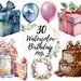 Birthday Party Clipart Set - Cake Balloons Presents Clip Art ...