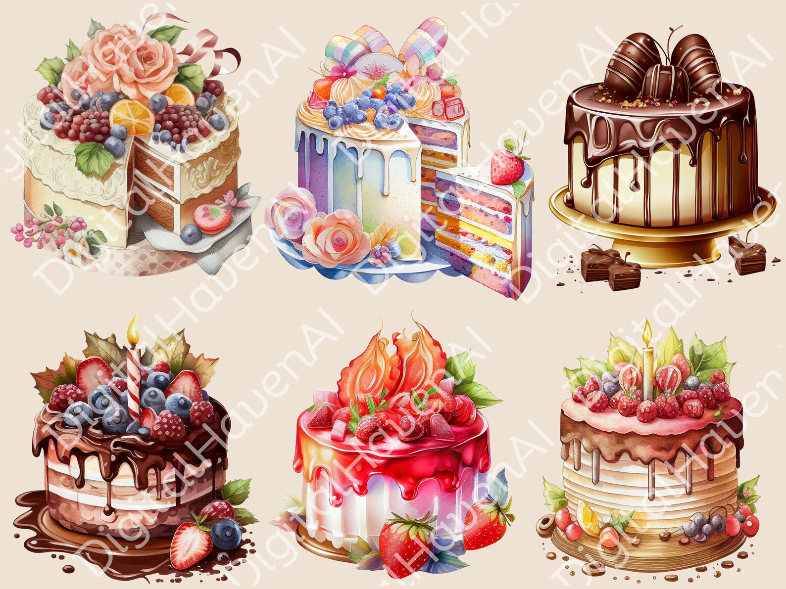 Birthday Party Clipart Set - Cake Balloons Presents Clip Art ...