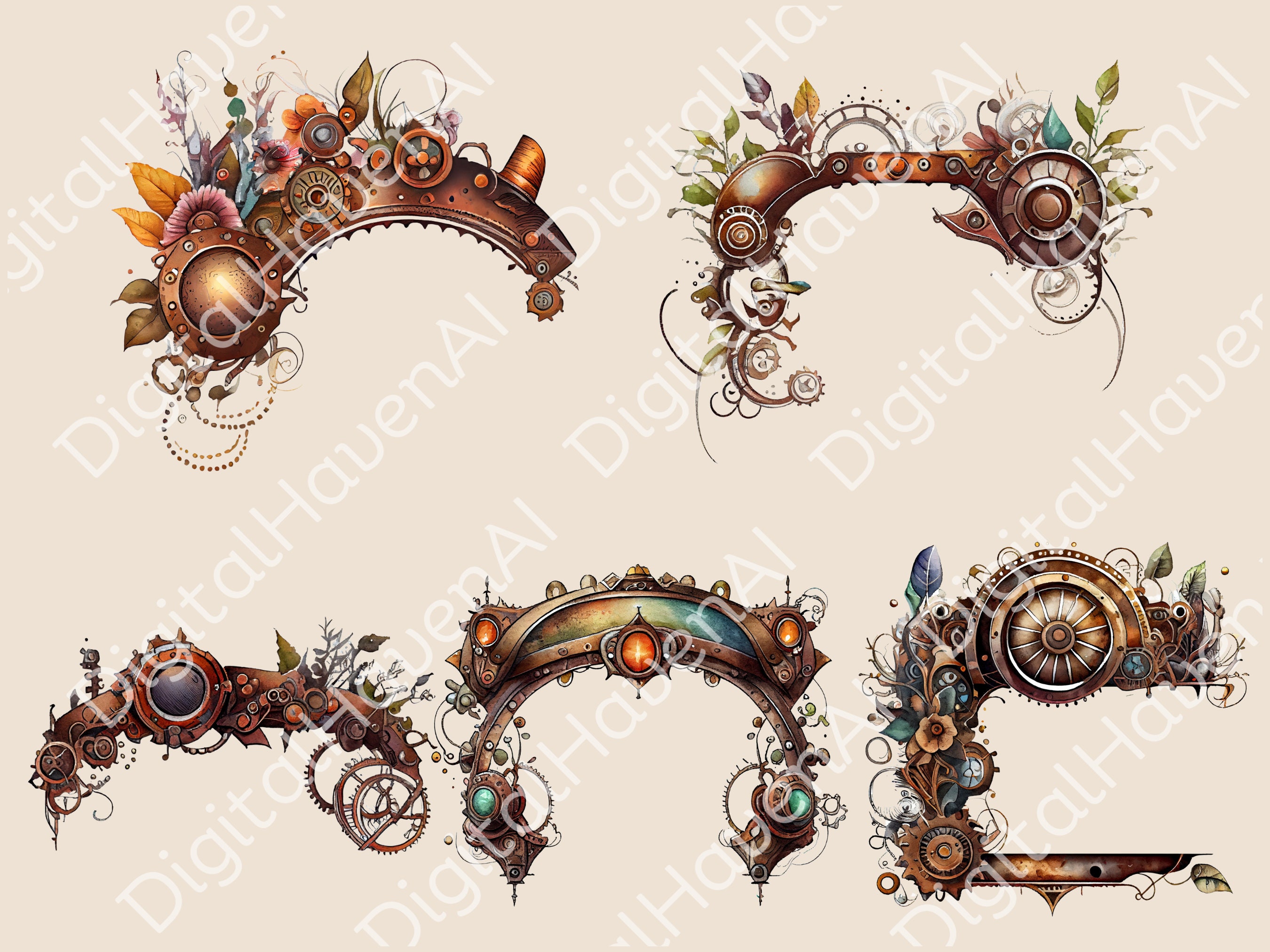 Steampunk Clipart Border Invitation Steam Punk Border Clip Art ...