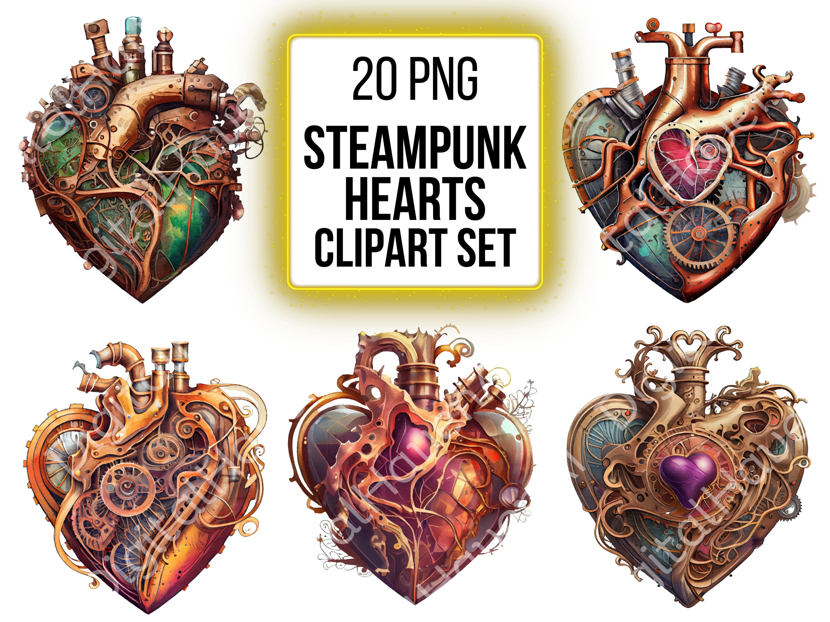 Steampunk Heart Drawings