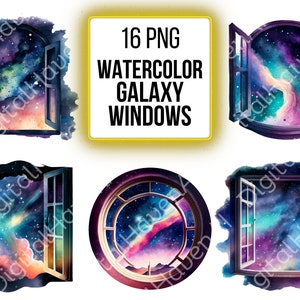Clipart Window Space PNG Watercolor Galaxy Window Clip Art for ...