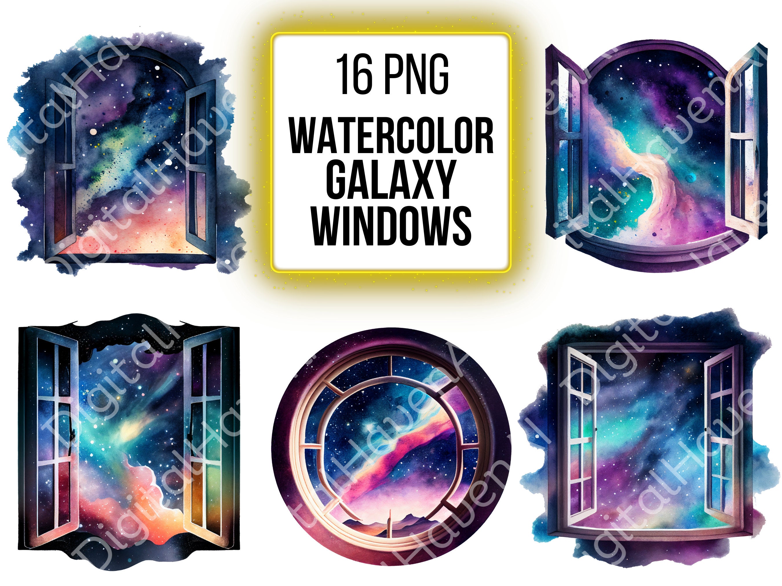 Clipart Window Space PNG Watercolor Galaxy Window Clip Art for ...