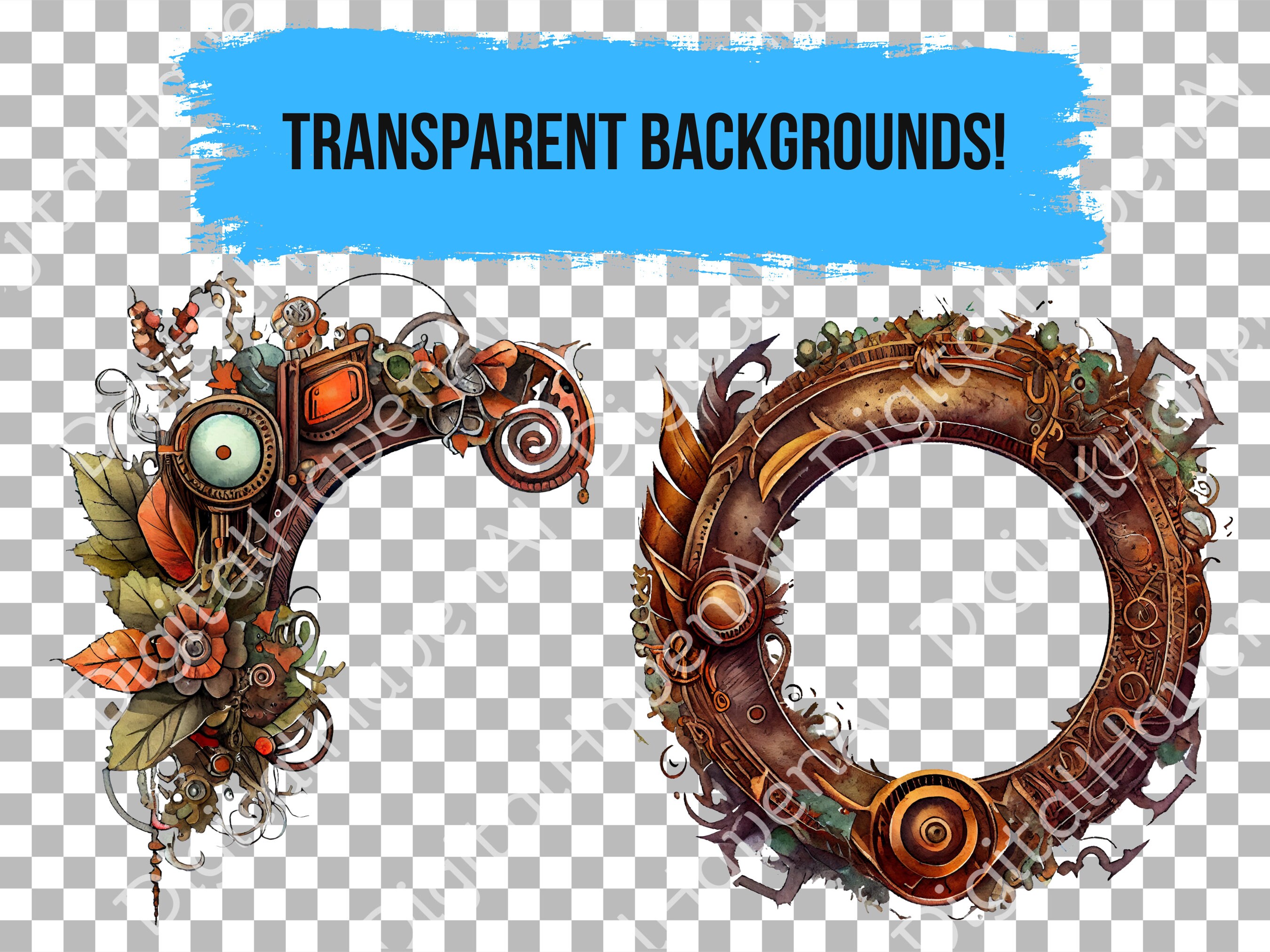 Steampunk Clipart Border Invitation Steam Punk Border Clip Art ...
