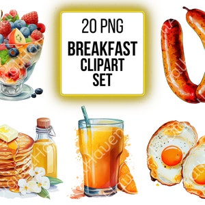 Clipart Breakfast PNG Pancakes Waffles Food Drink Watercolor Clip Art ...