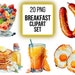 Clipart Breakfast PNG Pancakes Waffles Food Drink Watercolor Clip Art ...