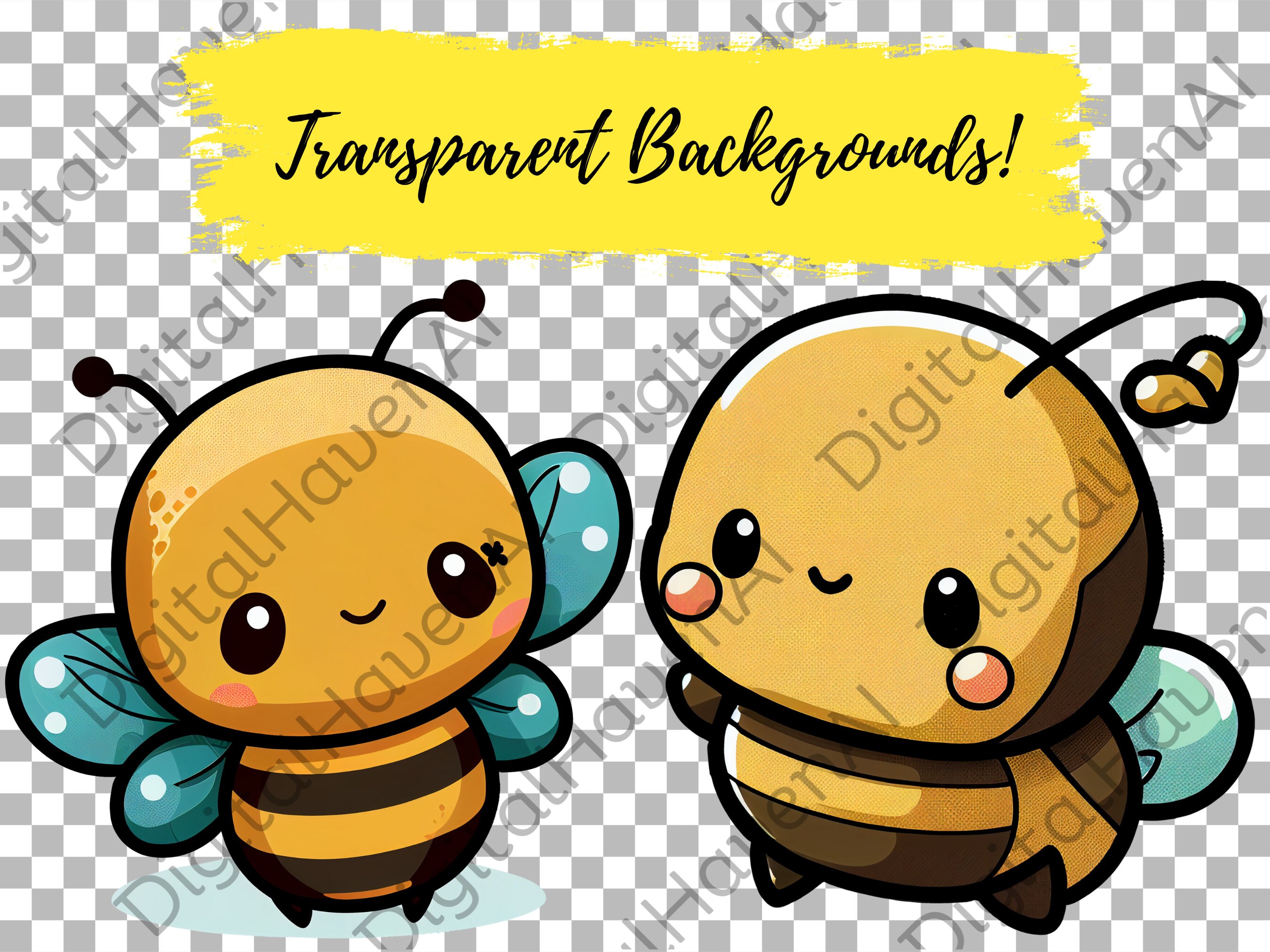 Bee PNG - Spring Clipart - Bees Clipart - Honey Bee PNG - Kawaii Bees ...