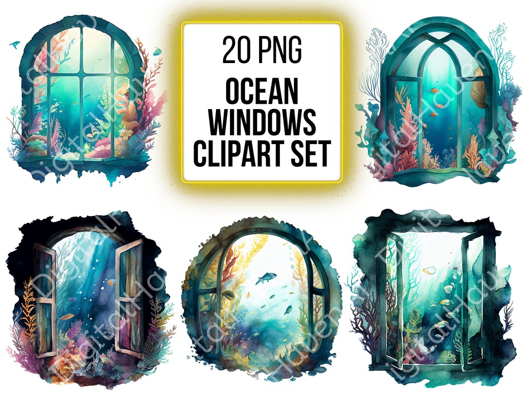 Clipart Window PNG Underwater Design Ocean Watercolor Clip Art Sea ...