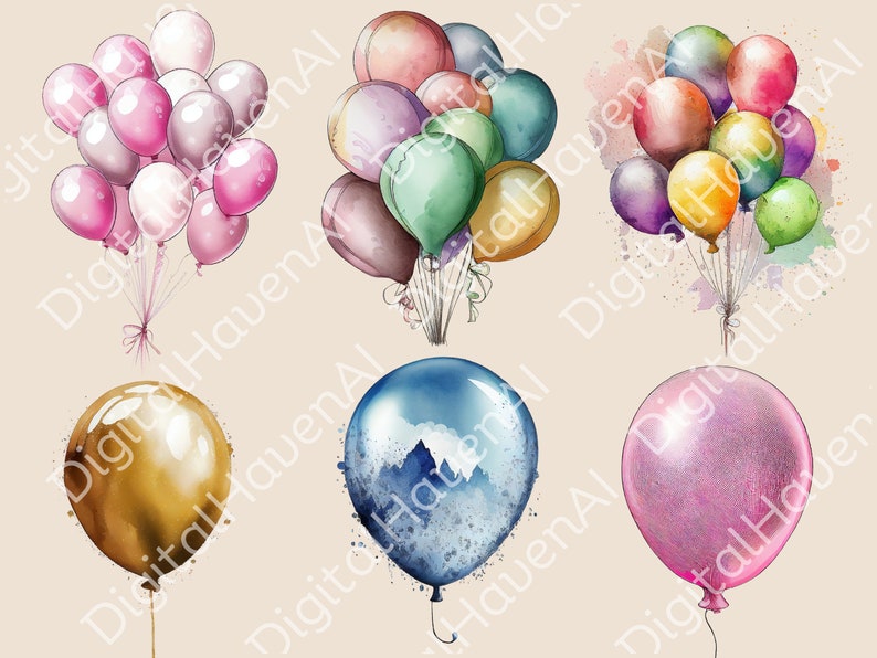 Birthday Party Clipart Set - Cake Balloons Presents Clip Art ...