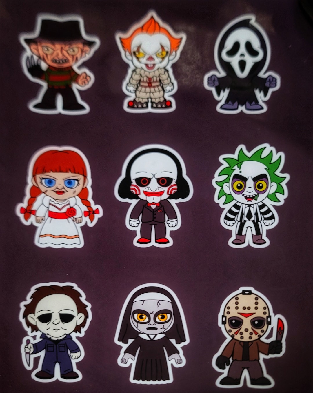 Horror Chibi Stickers Halloween Slasher Freddy Ghostface Annabell the ...