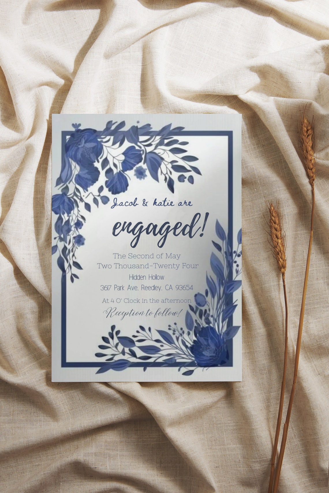 Delft Blue Wedding Invitation Template Digital Wedding Invitation ...