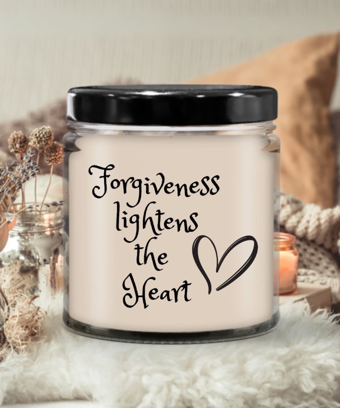 Forgiveness Lightens the Heart Candle, Self-love Gift, Healing ...