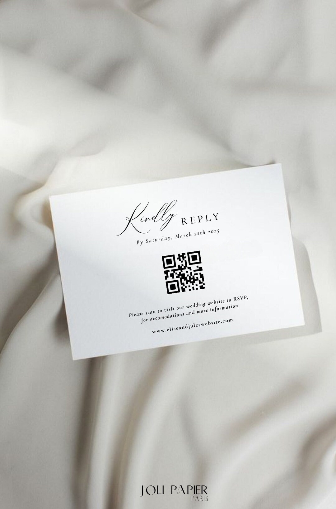 Modern QR Code Response Card | QR Code RSVP Card | Rsvp Online ...