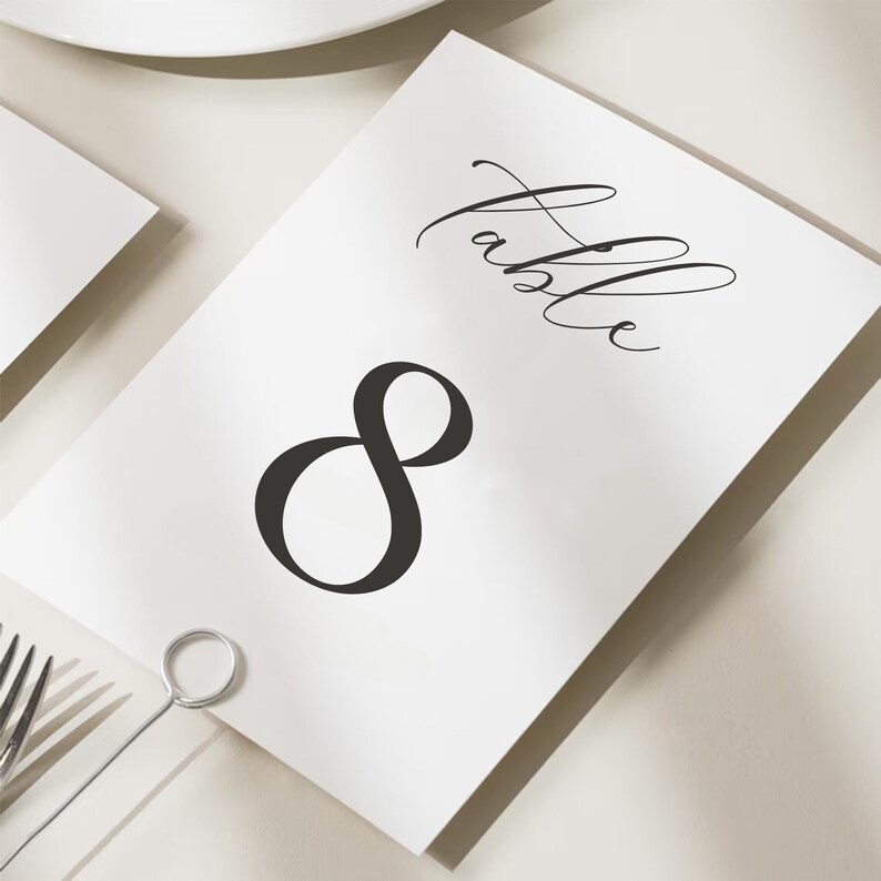 Elegant Wedding Table Numbers Template | Modern Table Numbers ...