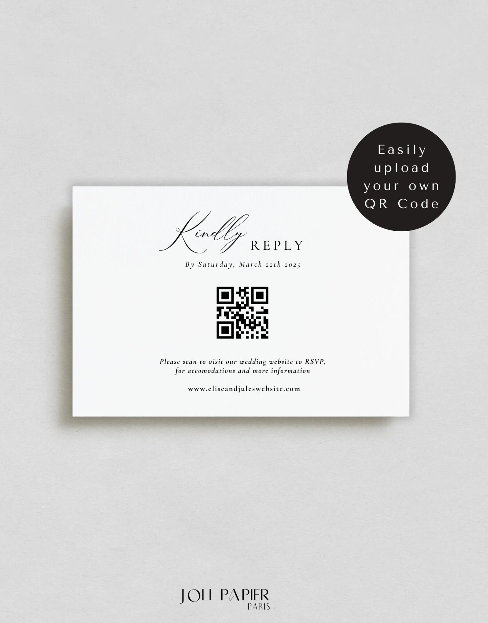 Minimalist Wedding Invitation Template Set | Elegant Wedding | QR Code ...