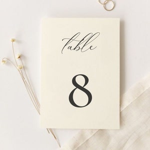Elegant Wedding Table Numbers Template | Modern Table Numbers ...