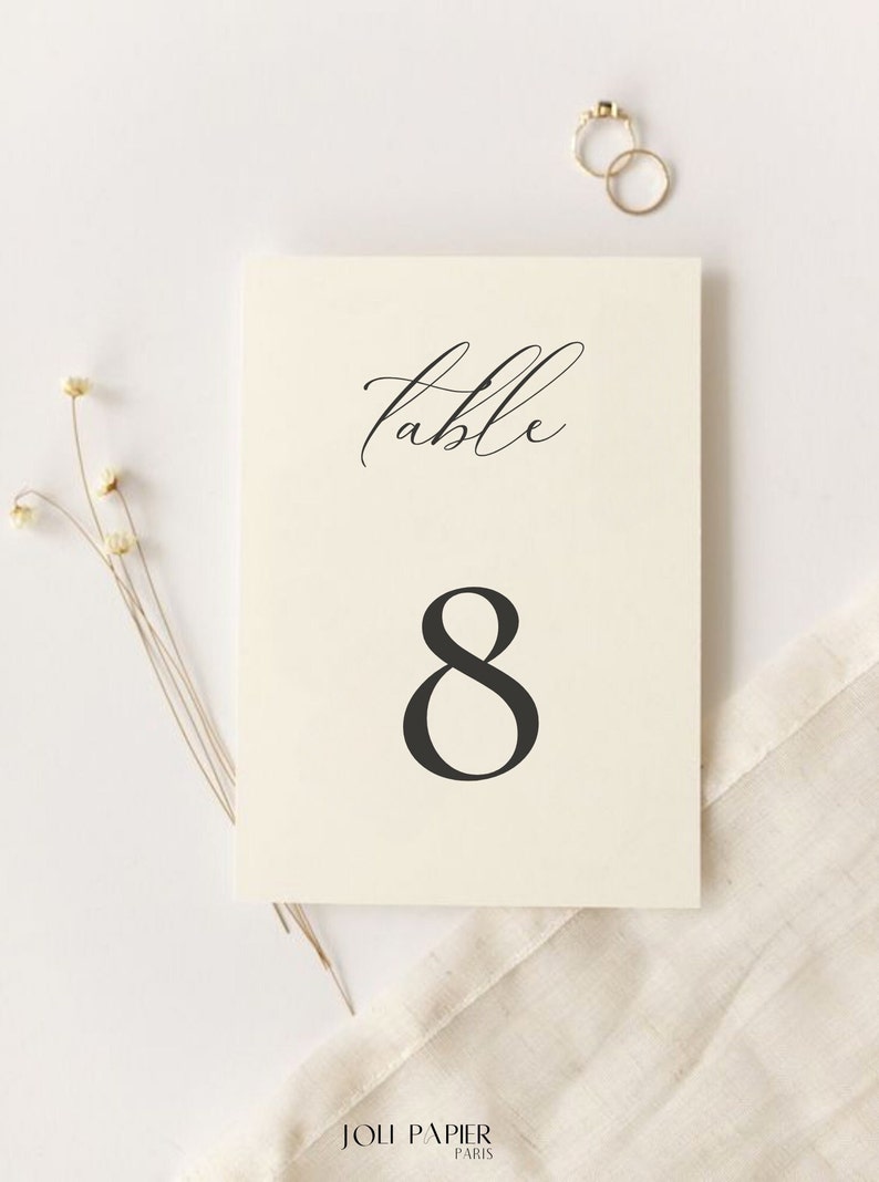 Elegant Wedding Table Numbers Template | Modern Table Numbers ...
