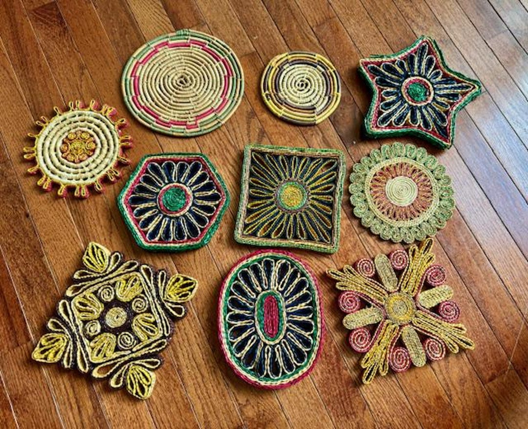Vintage Wicker Trivets/hot Pads - Etsy