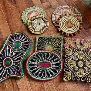 Vintage Wicker Trivets/hot Pads - Etsy