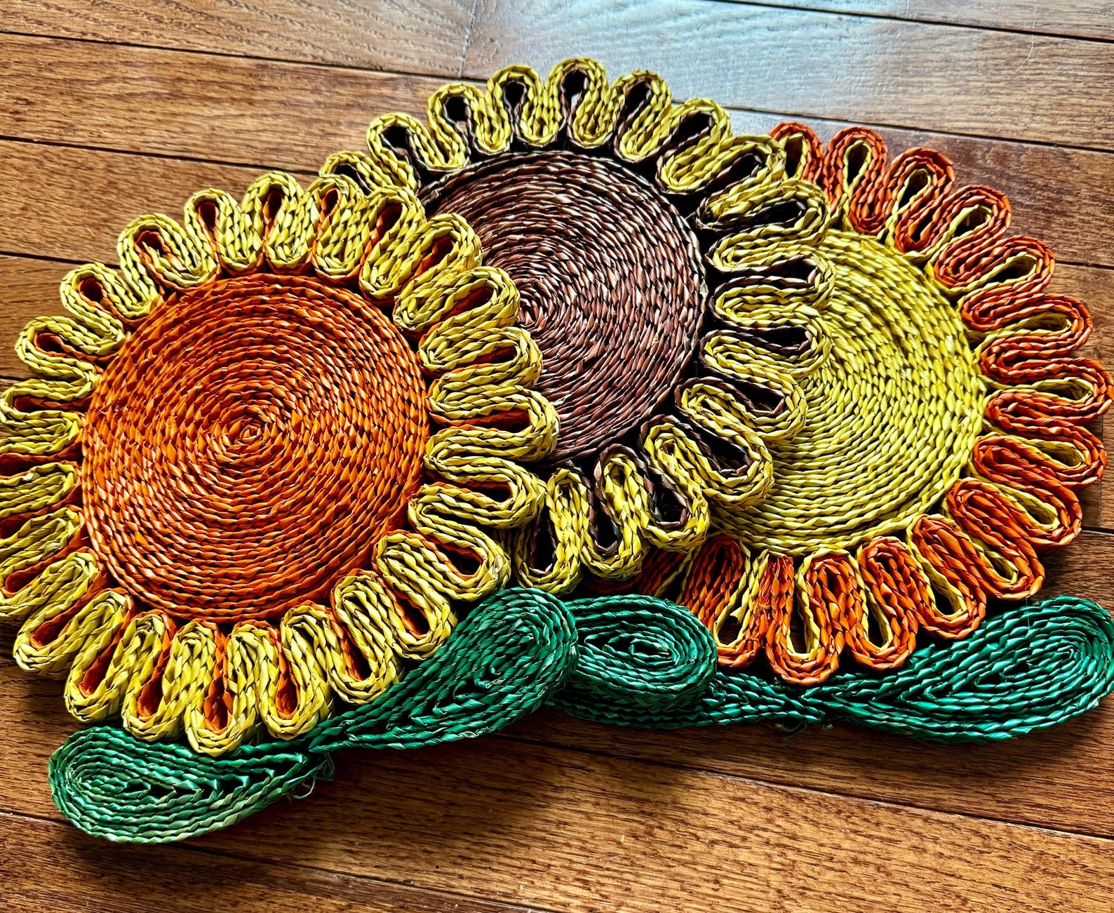 Vintage Straw Trivets, Set of 3 - Etsy