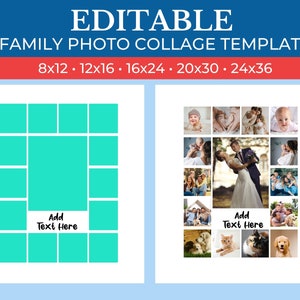 PRINTABLE 15 Photos Collage Template Canva | Photo Collage Good for 15 ...