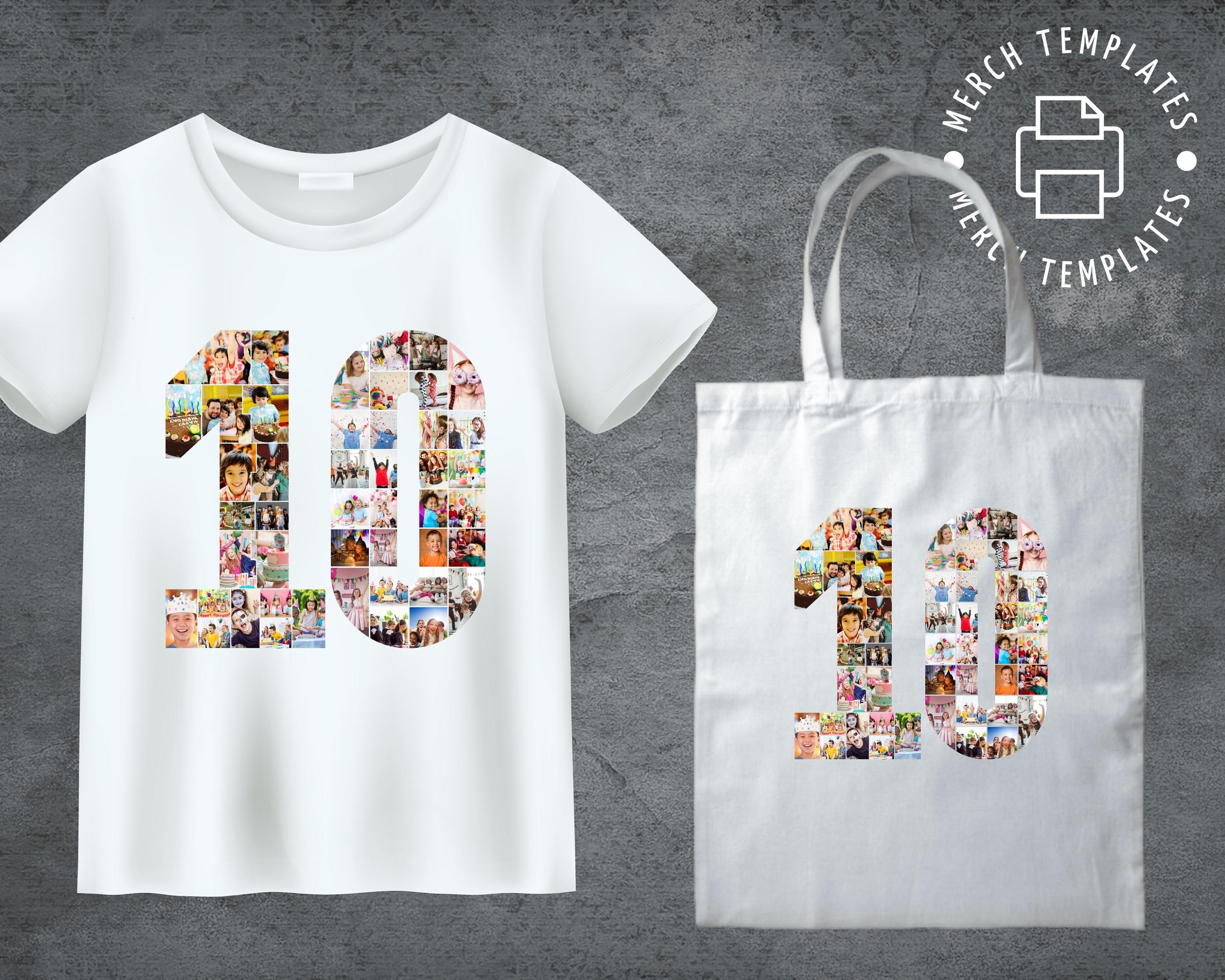 PRINTABLE 10 Number Collage Frame 10 Collage Frame Canva Editable 10th ...