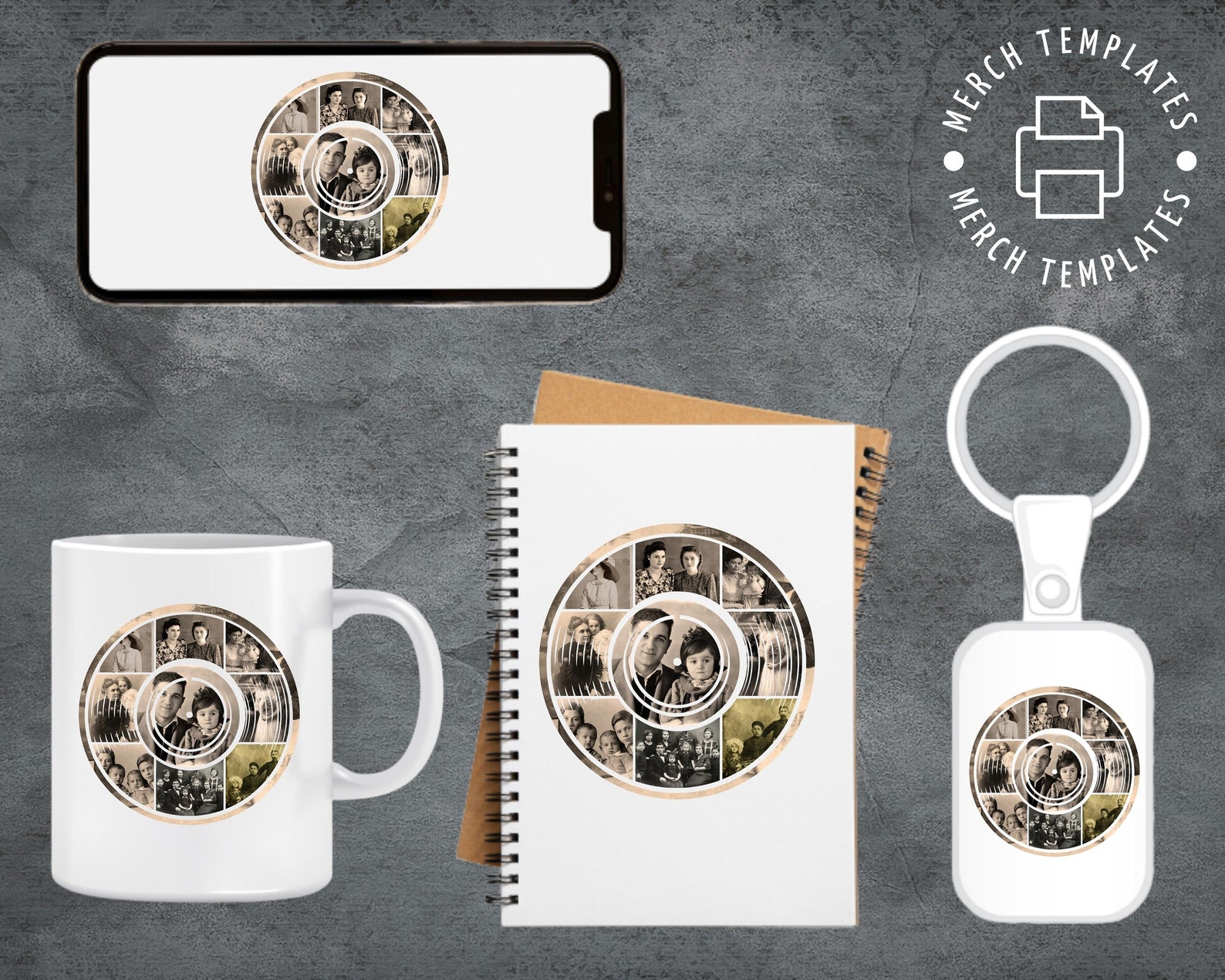 Picture Collage Vinyl Record Template | Gridart Canva | Image Collage ...
