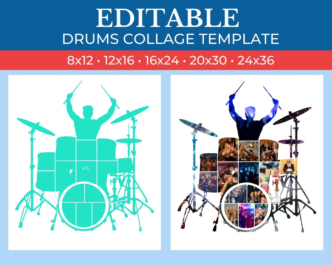 Picture Collage Drums Template | Gridart Canva | Image Collage | Pic ...