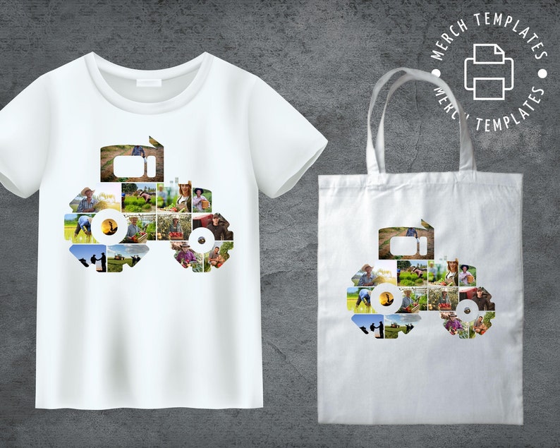 PRINTABLE Tractor Gift Collage Template | Editable Collage Tractor ...