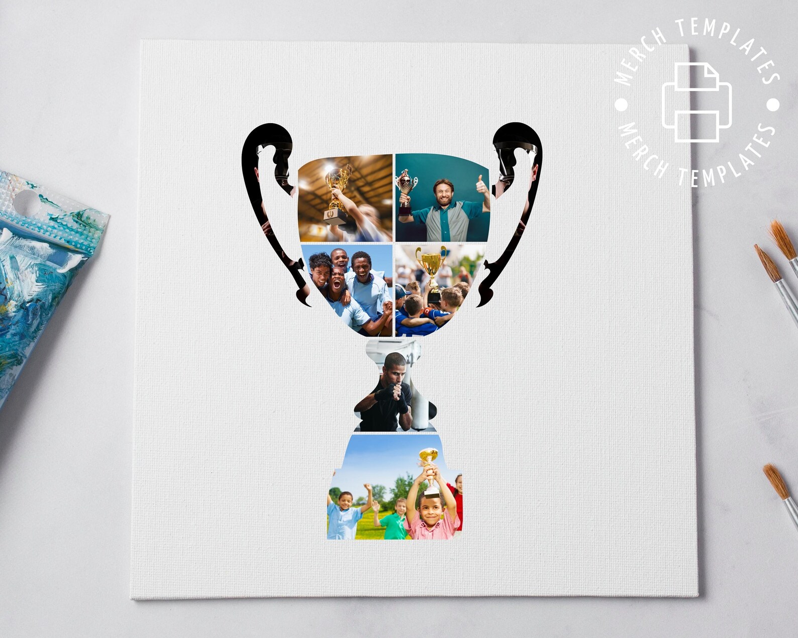 Picture Collage Trophy Template | Gridart Canva | Image Collage | Pic ...