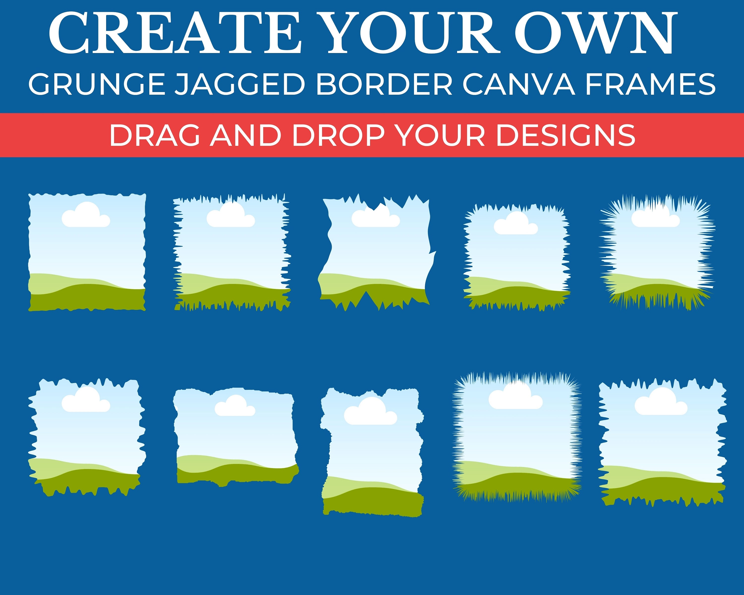 Grunge Jagged Border Canva Frames | Drag and Drop Your Designs Easily ...